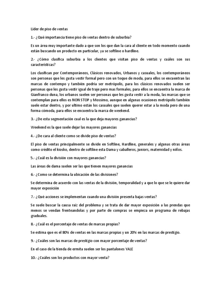 Guia Piso de Ventas | PDF