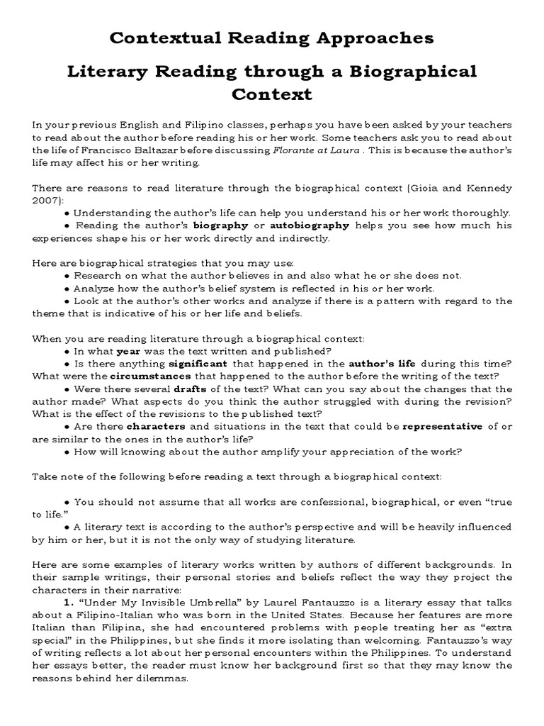 Contextual Reading Approaches | PDF | Sentence (Linguistics) | Phrase