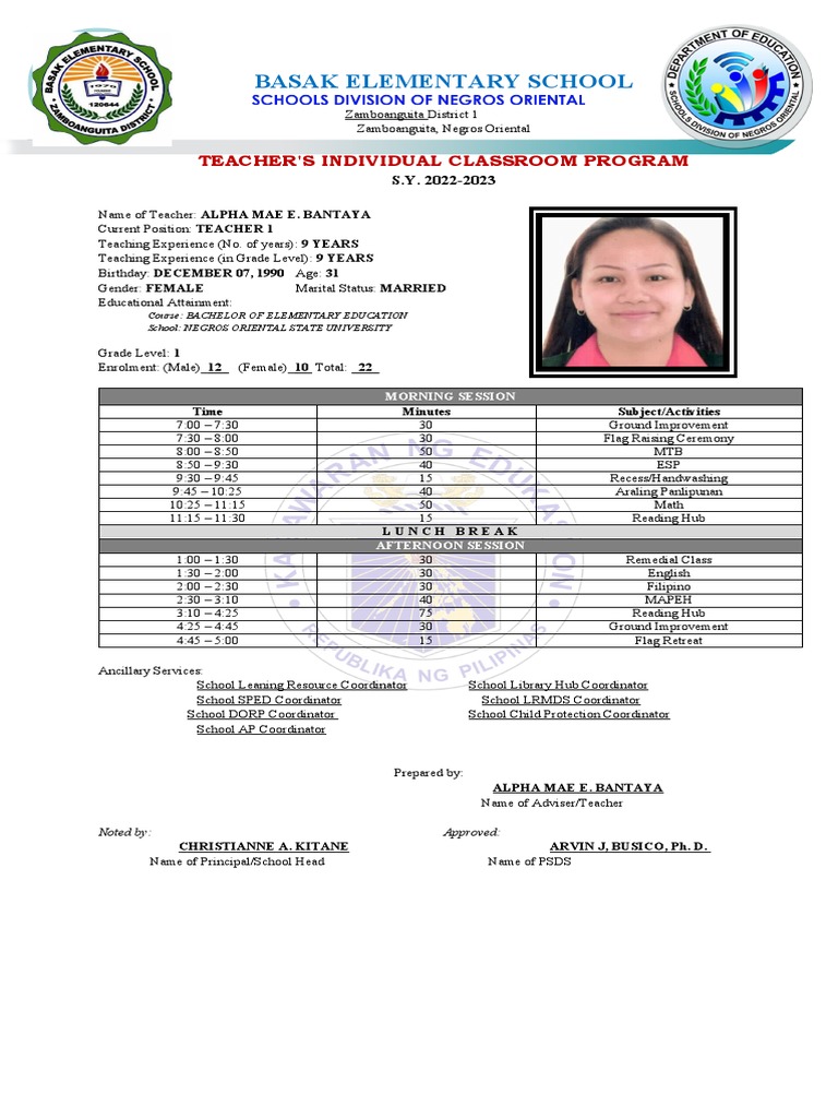 Classroom Program | PDF | Teachers