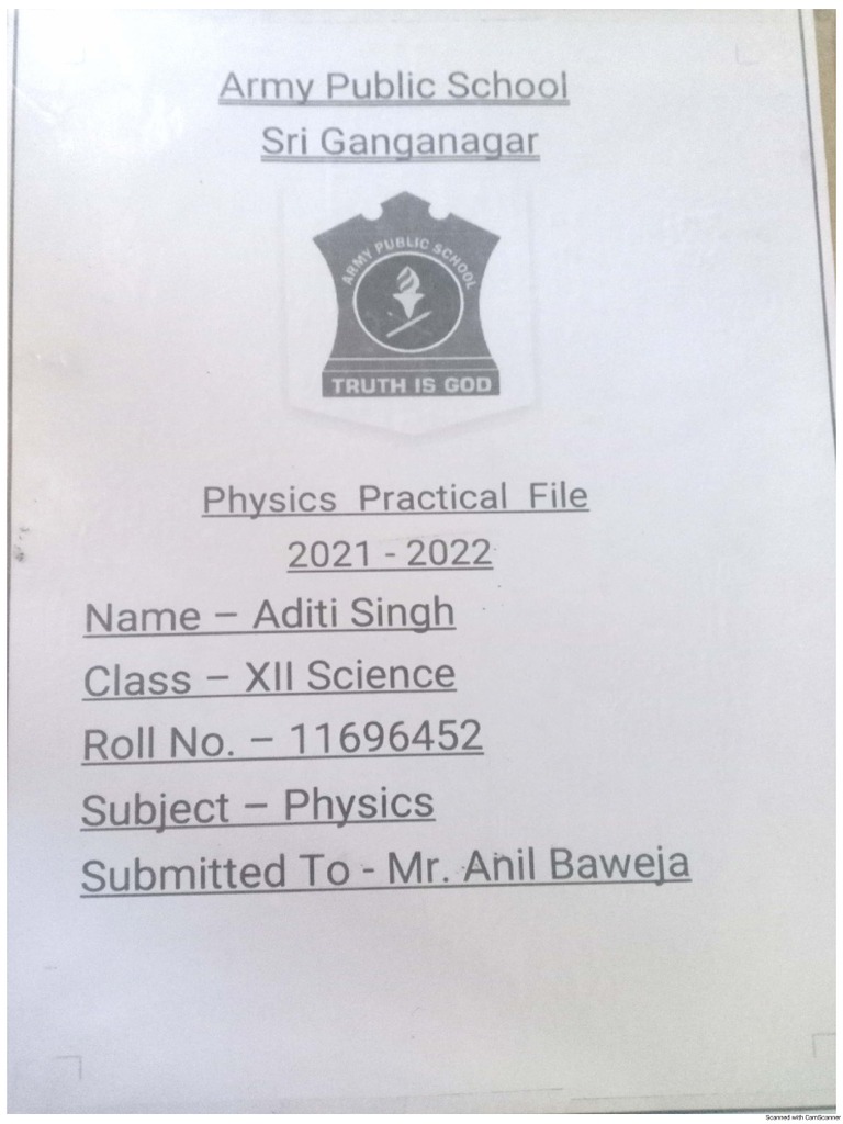 Class 12 Physics Practical | PDF