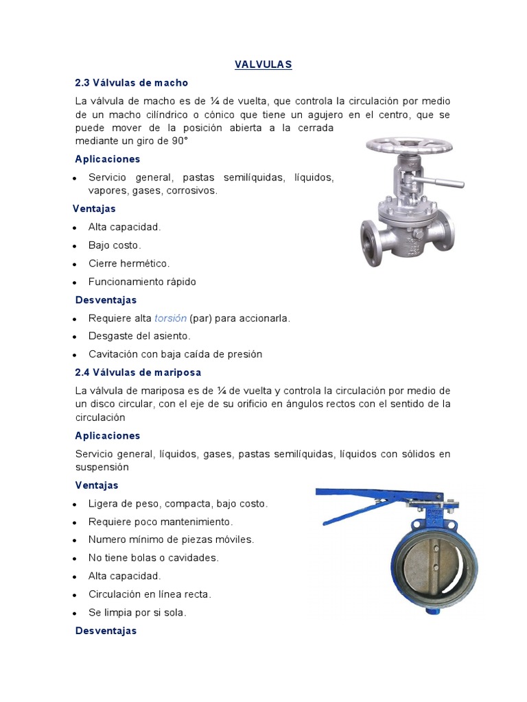 Tipos y partes de válvulas industriales | PDF | Presión | Física ...