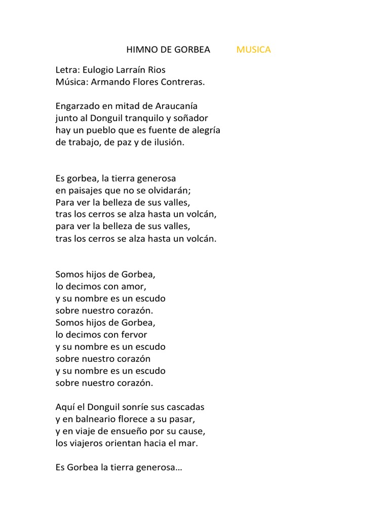 HIMNO DE GORBEA y GUIA | PDF