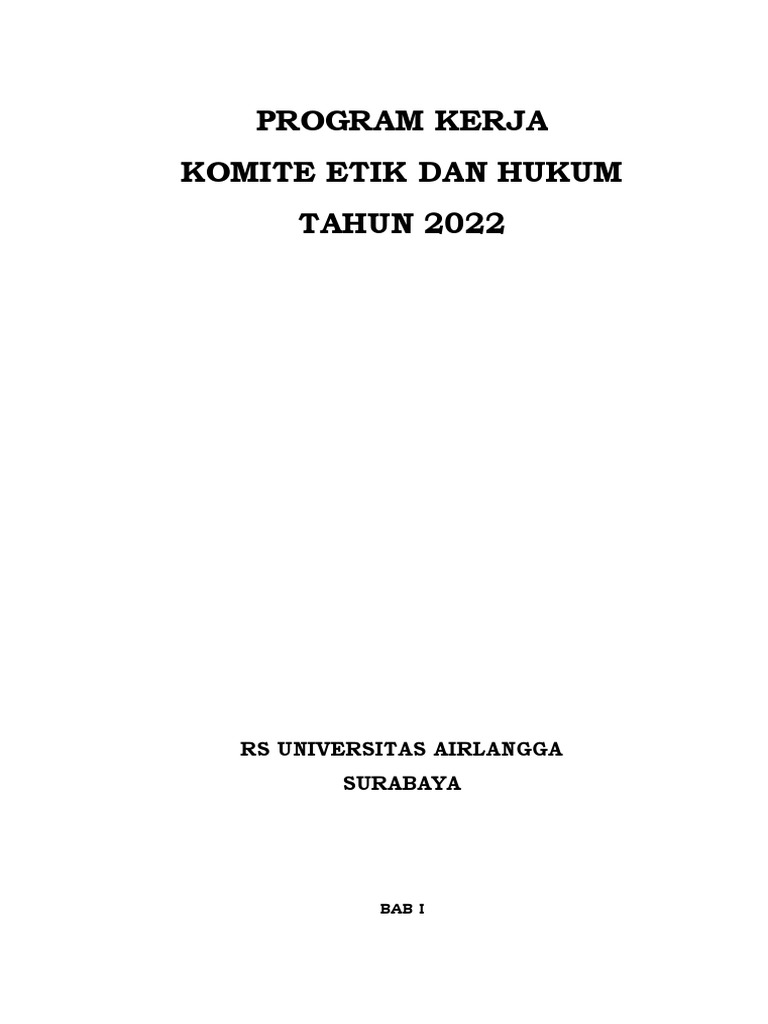Program Kerja Komite Etik Dan Hukum | PDF