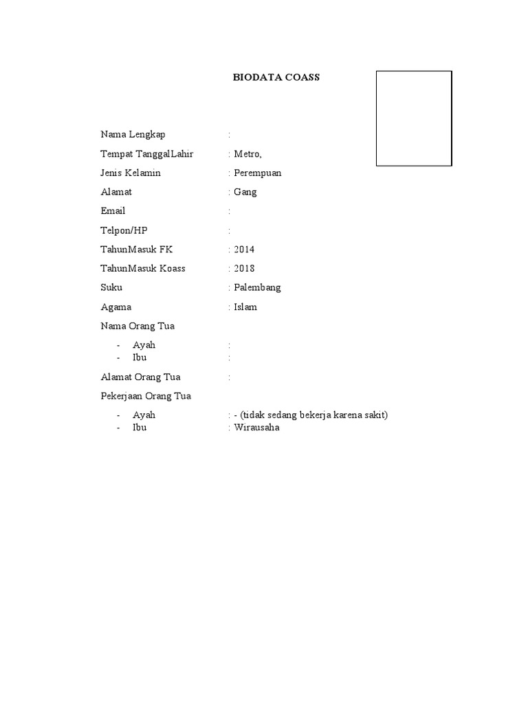 Contoh Biodata | PDF
