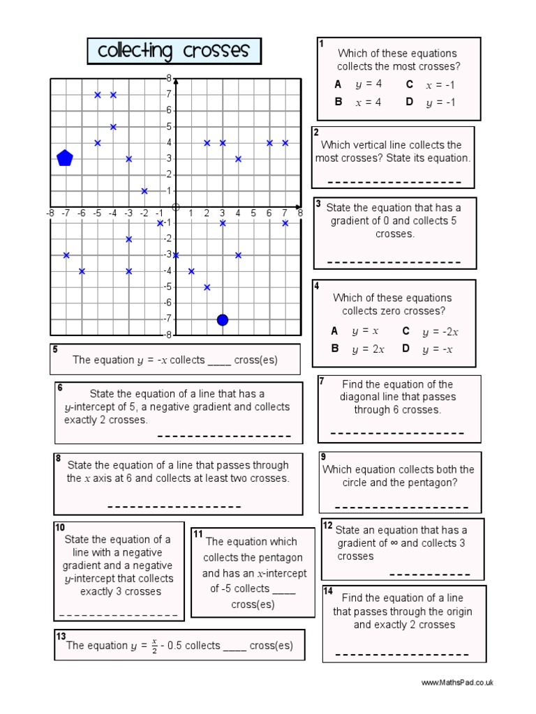 collectCrossesLinearGraphs - Mathspad Mixed Questions | PDF ...