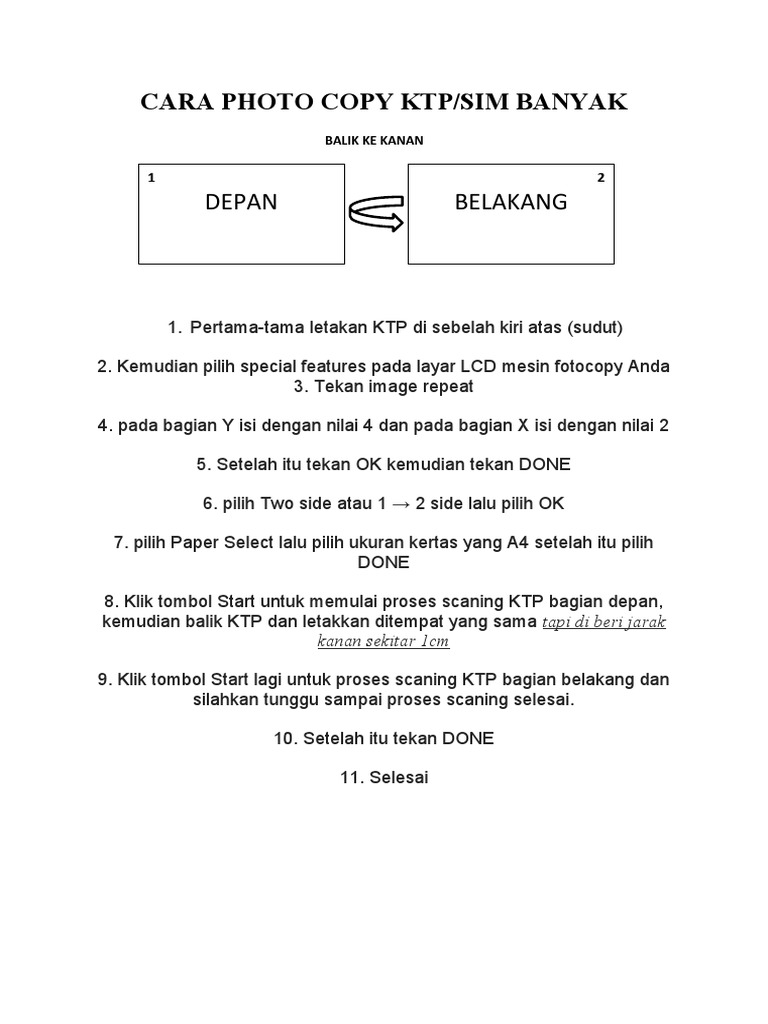 Cara Photo Copy KTP Banyak | PDF