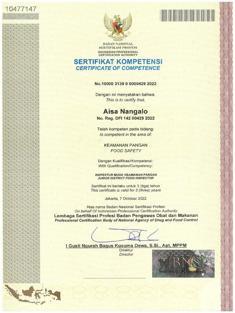 Sertikat Kompetensi Dfi | PDF