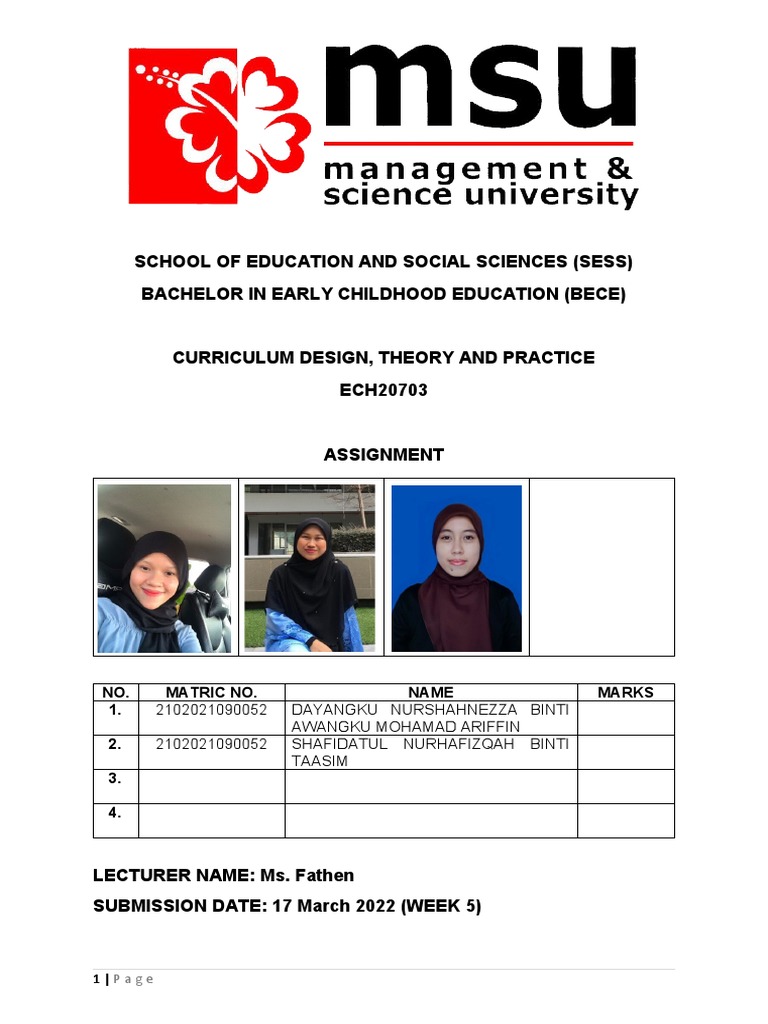 ASSIGNMENT | PDF | Early Childhood Education | Preschool