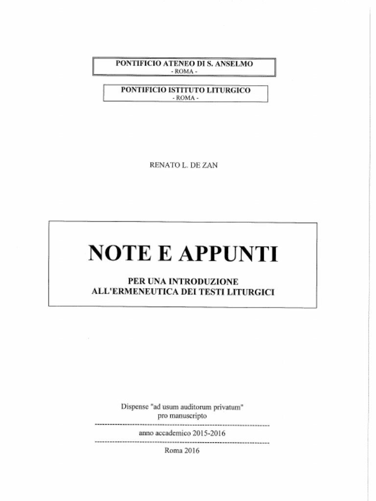 De Zan Note Appunti | PDF