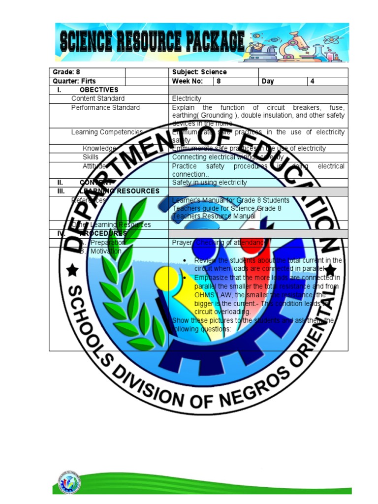 DLP Q1 WK 8 D4 (37) Science | PDF | Fuse (Electrical) | Electrical ...