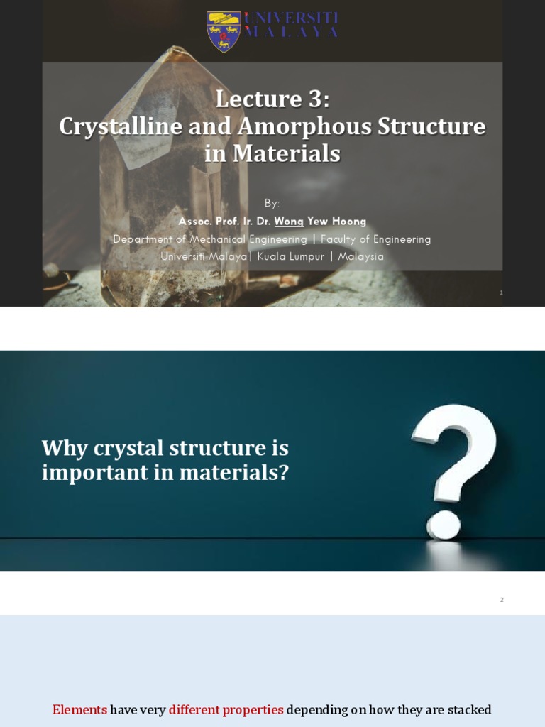 Crystalline and Amorphous Structure in Materials | PDF | Crystal Structure | Crystal