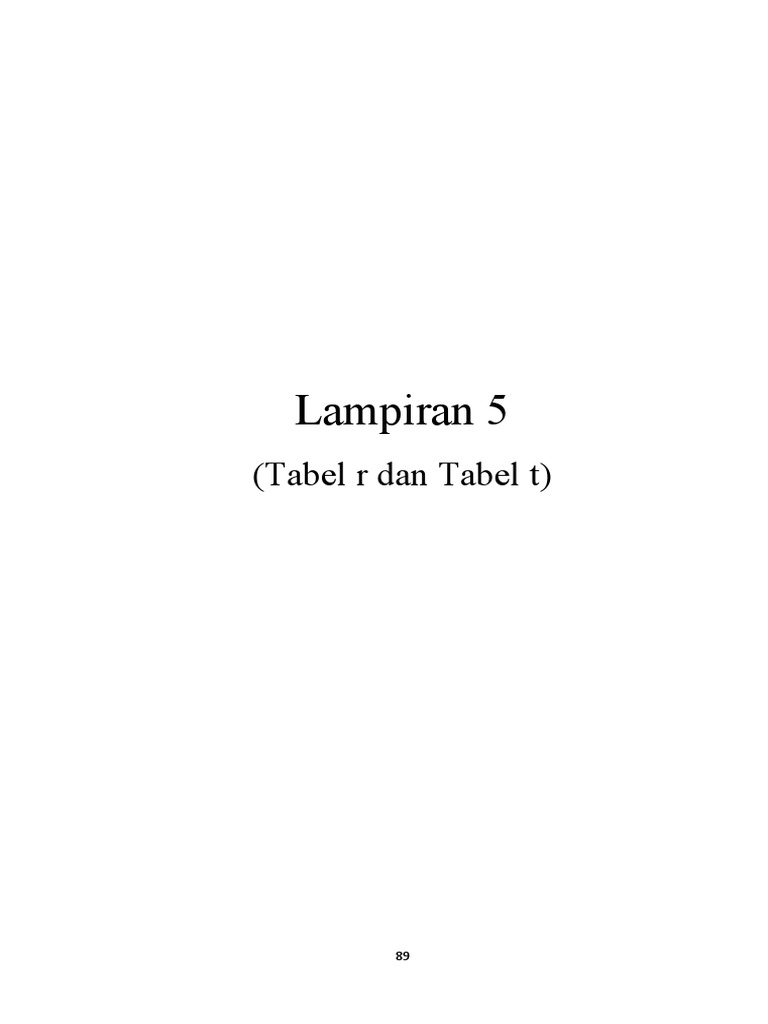 Lampiran 5 (Tabel R Dan T) | PDF