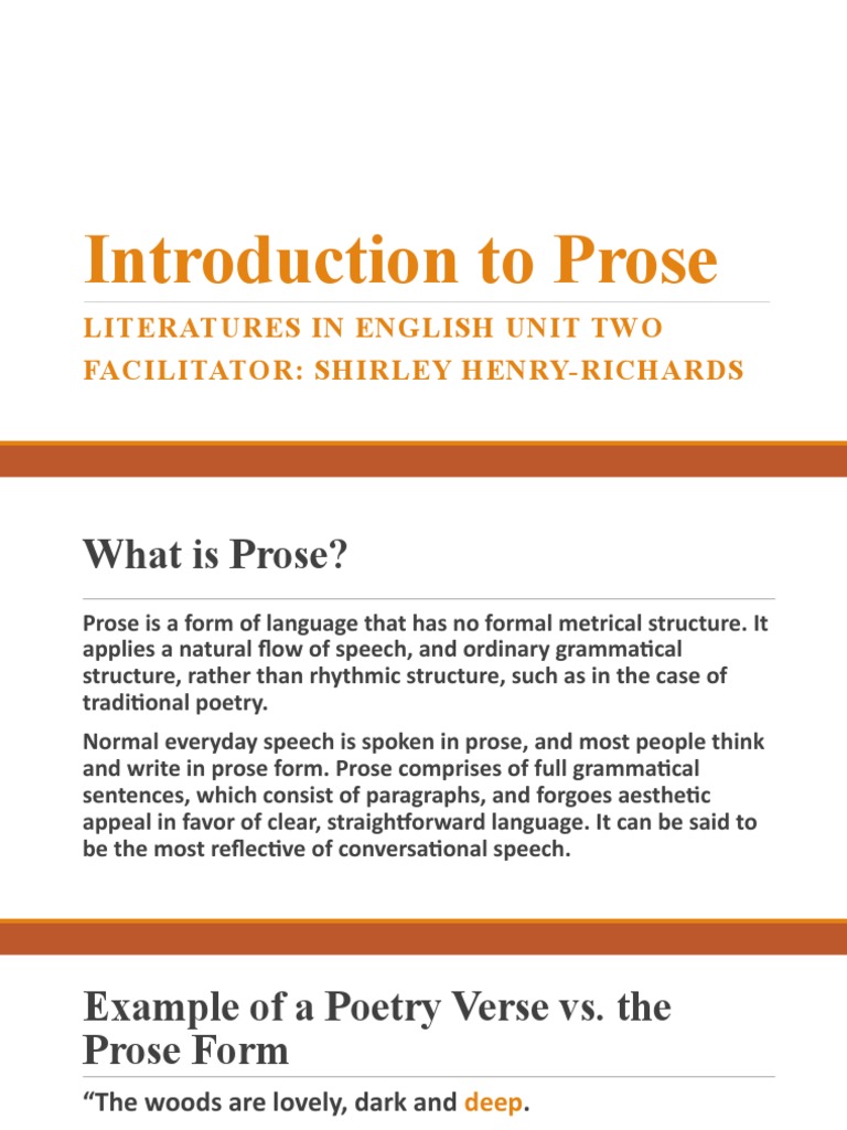 Introduction To Prose | PDF | Narration | Plot (Narrative)
