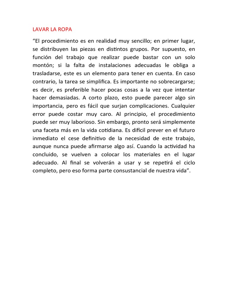 El Procedimiento Es en Realidad Muy Sencillo | PDF