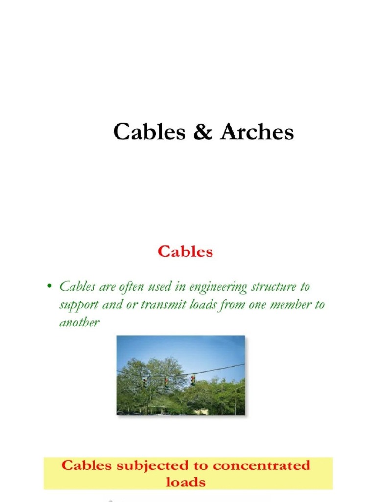 Cable Tension and Arch Reactions Analysis | PDF