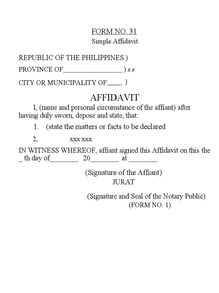 Simple Affidavit | PDF