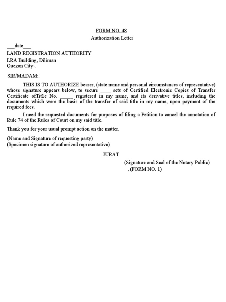 Authorization Letter | PDF