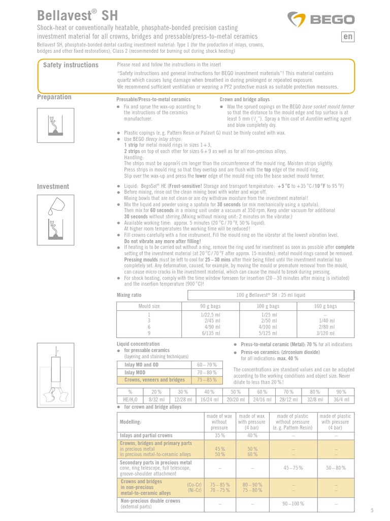 Bellavest SH Instruction EN | PDF | Metals | Casting