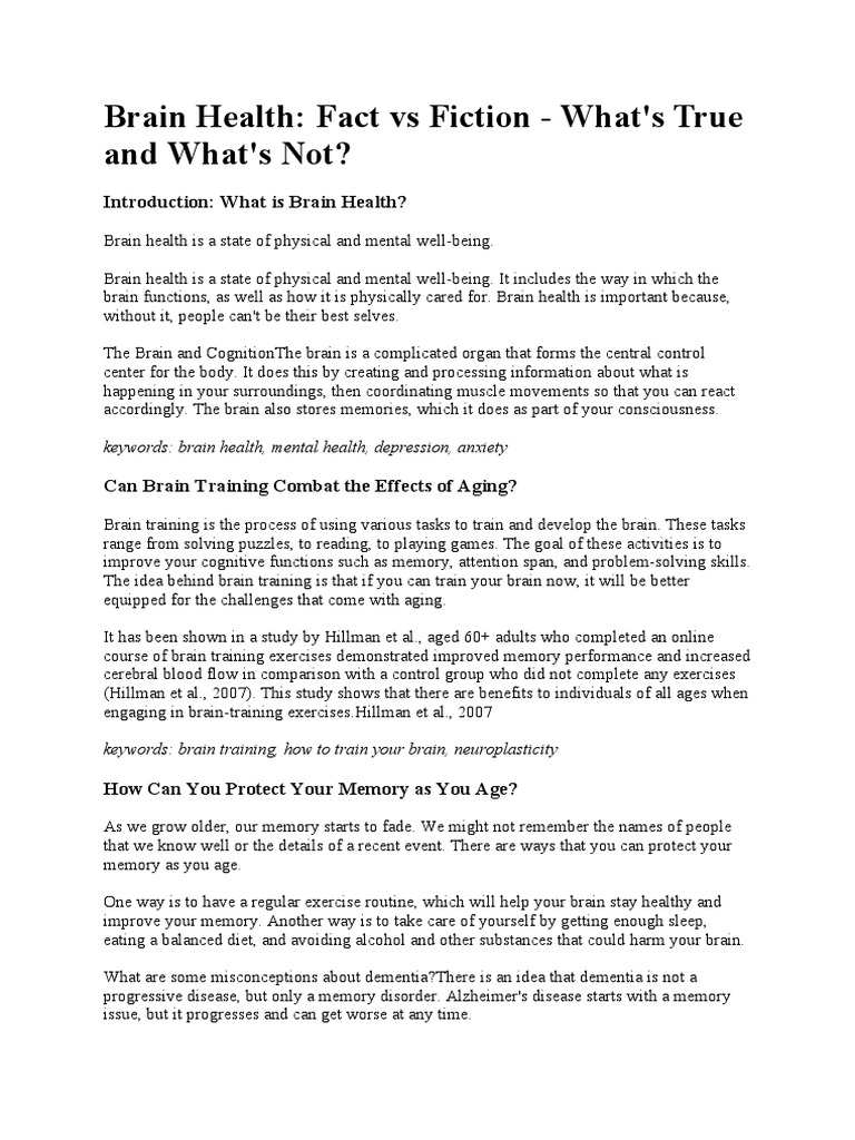 Brain Health | PDF | Meditation | Memory