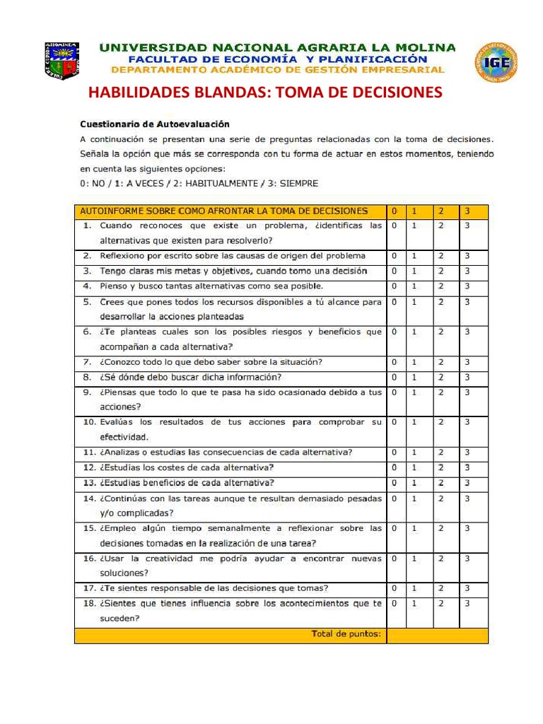 Test Toma de Decisiones | PDF