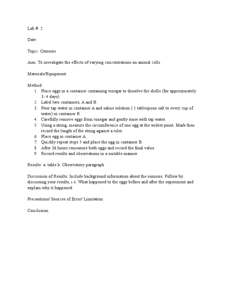 GR 10 Osmosis Lab Sheet-2 | PDF | Science & Mathematics