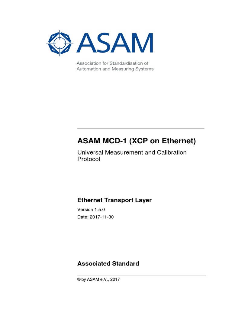 ASAM - AE - MCD 1 XCP - AS - Ethernet Transport Layer - V1 5 0 | PDF ...