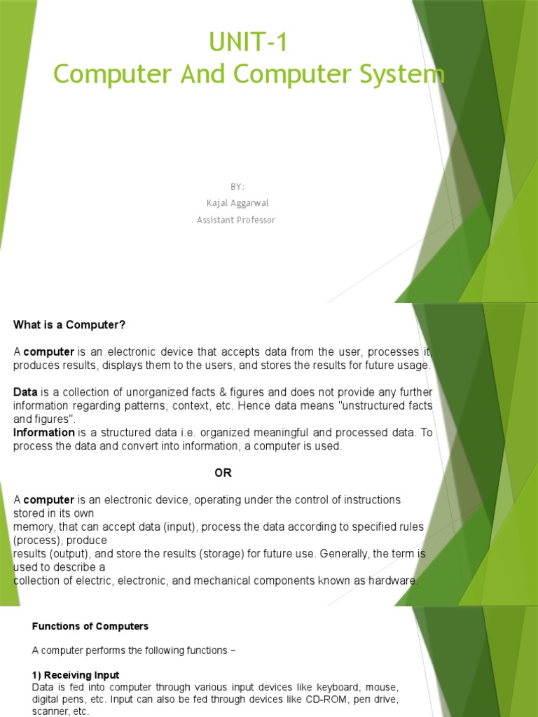 Lecture 1 Block Diagram of Computer | PDF | Computer Data Storage ...
