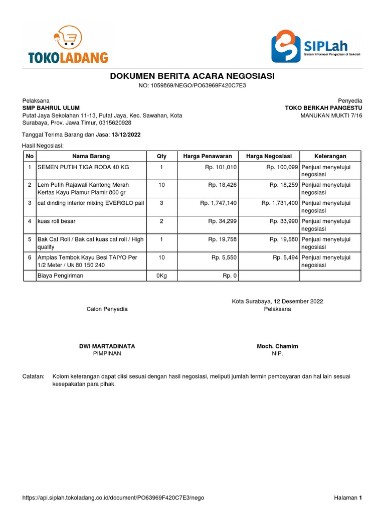 Dokumen Negosiasi Pdf