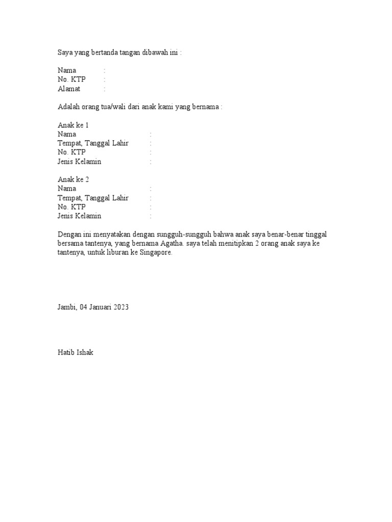 Saya Yang Bertanda Tangan Dibawah Ini | PDF