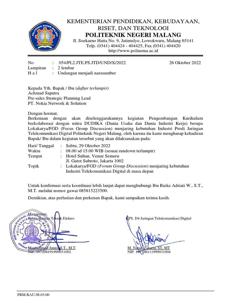 Undangan FGD JKT 2022 | PDF