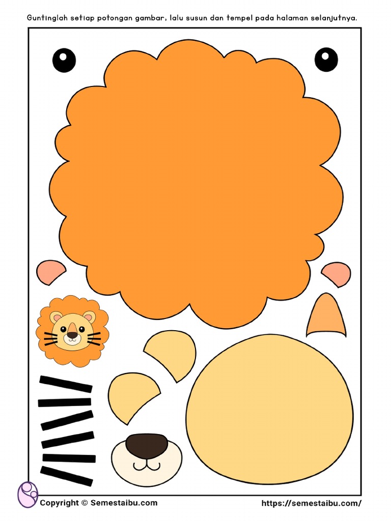 Gunting Tempel - Wajah Hewan - Singa | PDF
