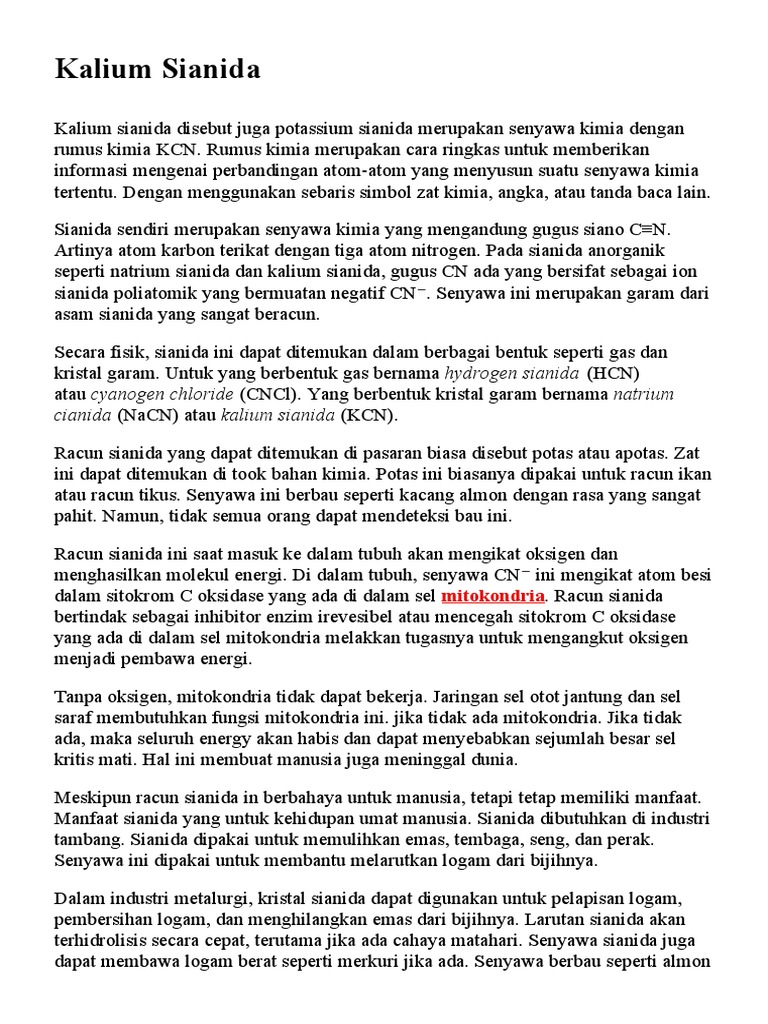 Kalium Sianida | PDF | Agama & Spiritualitas