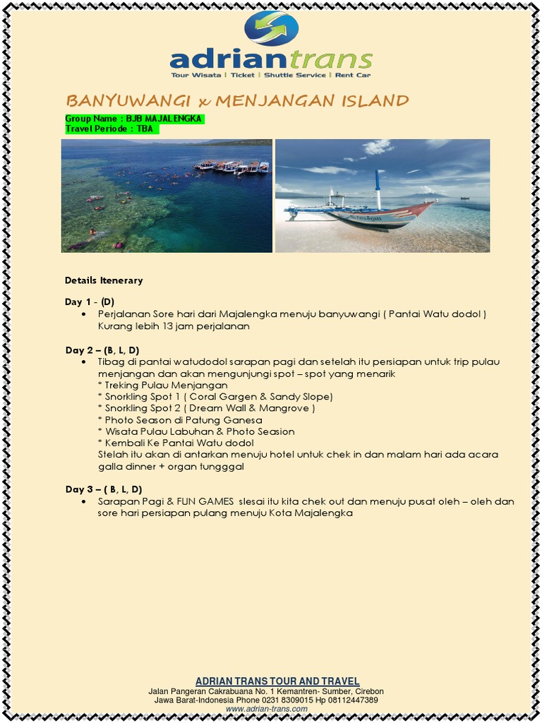 Explore Banyuwangi Adrian Trans | PDF