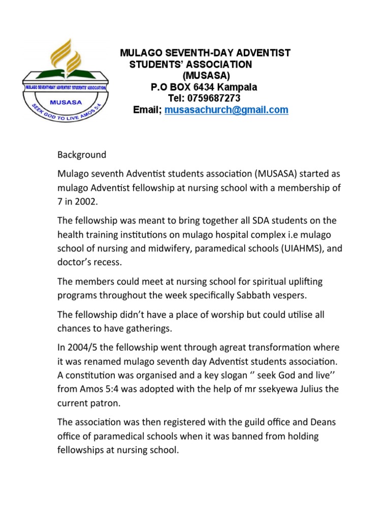 Musasa History Todat | PDF | Seventh Day Adventist Church | Christian ...