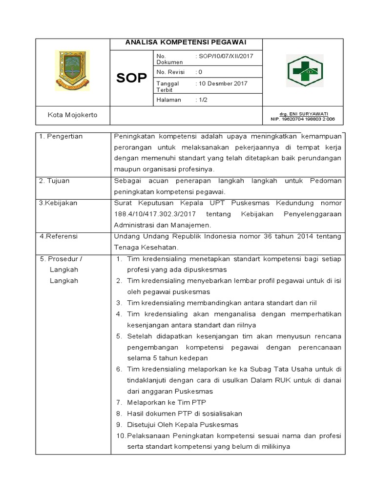 10 Sop Analisis Kompetensi Pegawai | PDF