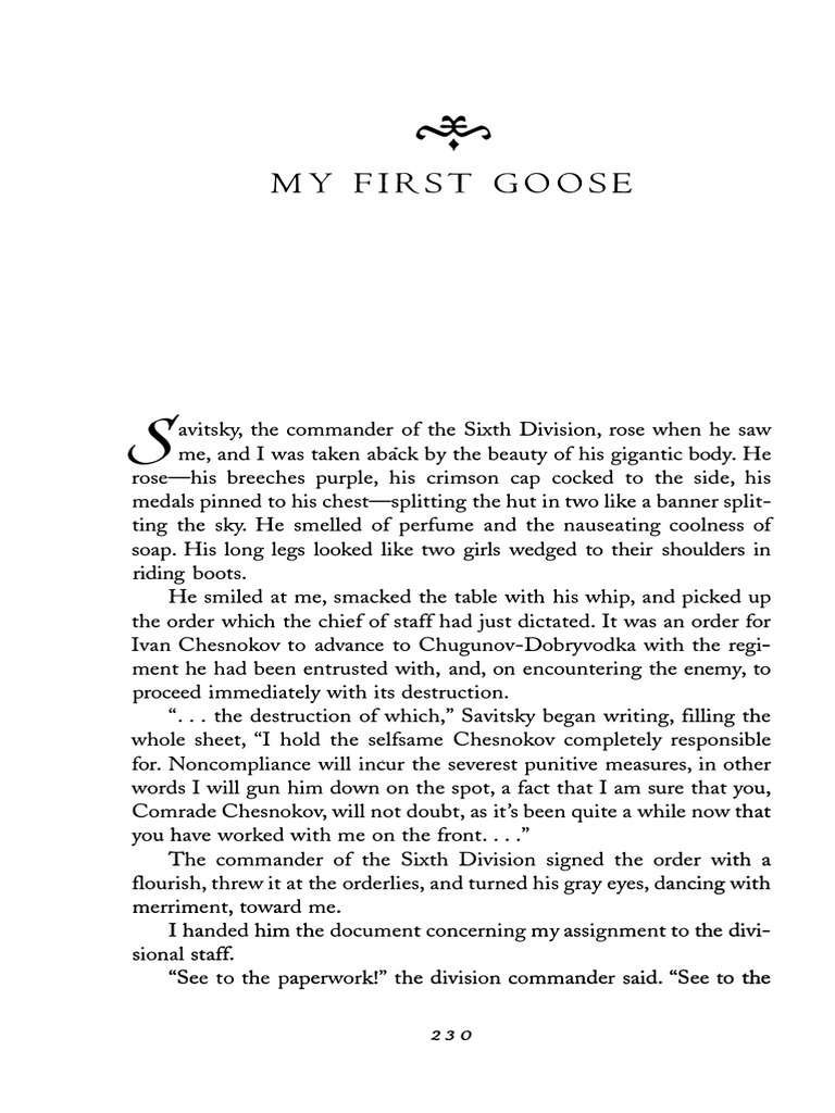 Isaac - Babel My First Goose | PDF
