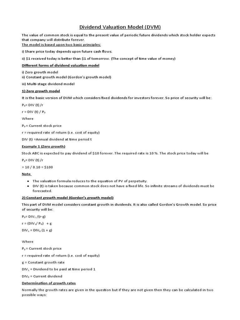 Dividend Valuation for Investors | PDF | Dividend | Stocks