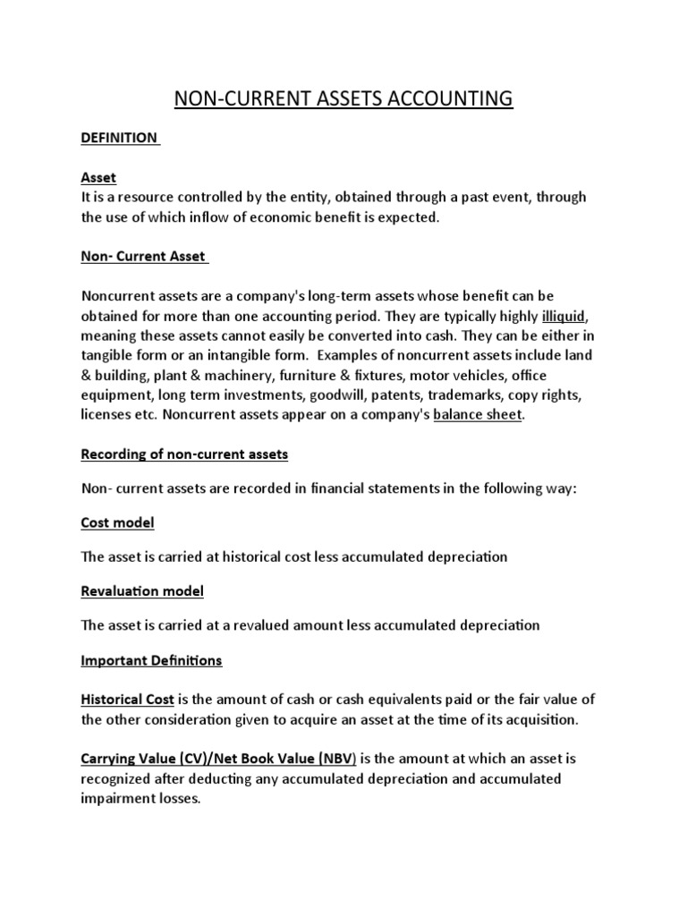 10 Non-Current Assets | PDF | Book Value | Depreciation