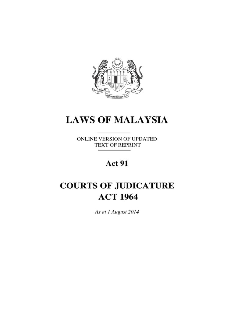 Courts of Judicature Act 1964 | PDF | Judgment (Law) | Appeal