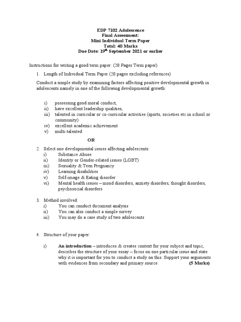 Final Individual Term Paper - 40 Marks - New | Download Free PDF ... Final Individual Term Paper - 40 Marks - New | Download Free PDF ...