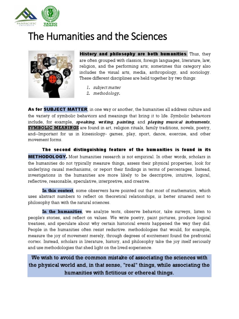 The Humanities and The Sciences | PDF | Humanities | Science