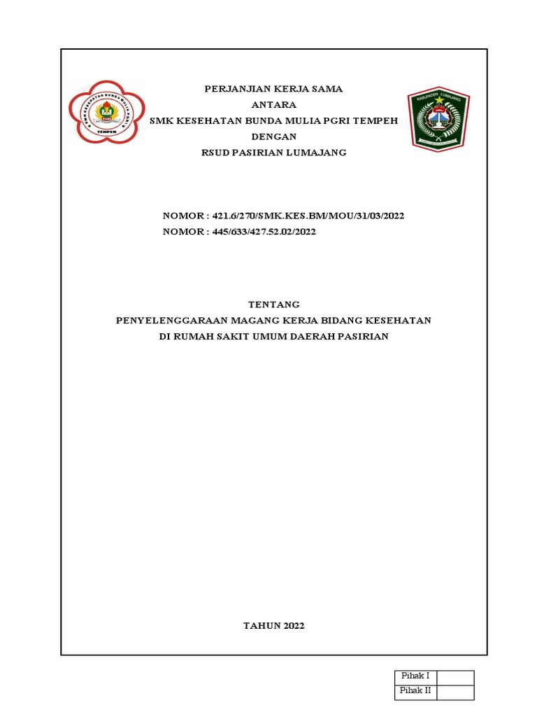 MOU Magang Kerja Stikes Bunda Mulia On Process | PDF MOU Magang Kerja Stikes Bunda Mulia On Process | PDF