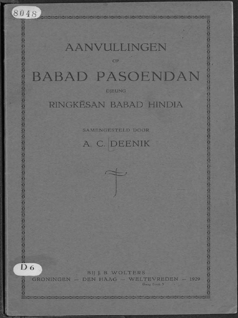 Babad Pasundan Jeung Ringkèsan Babad Hindia | PDF