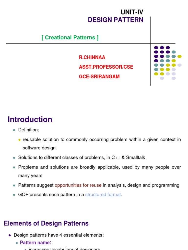 Ooad U4 Design Pattern Pdf Class Computer Programming Method Computer Programming