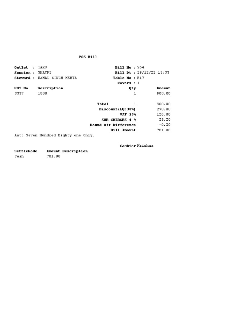 POS BILL | PDF