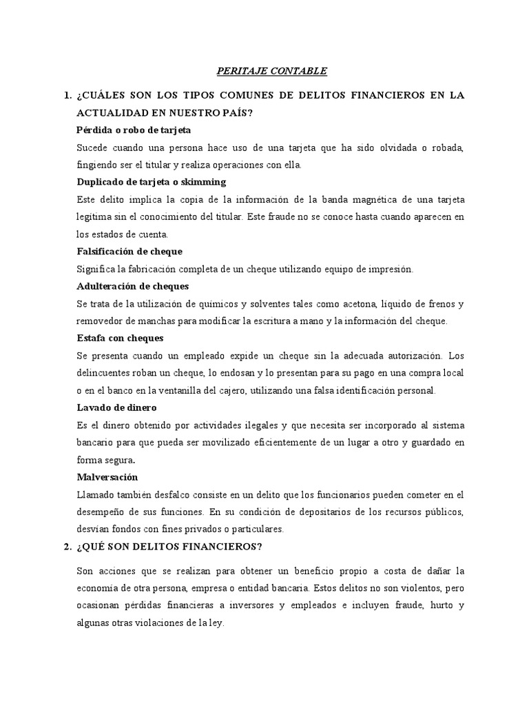 Peritaje Contable | PDF