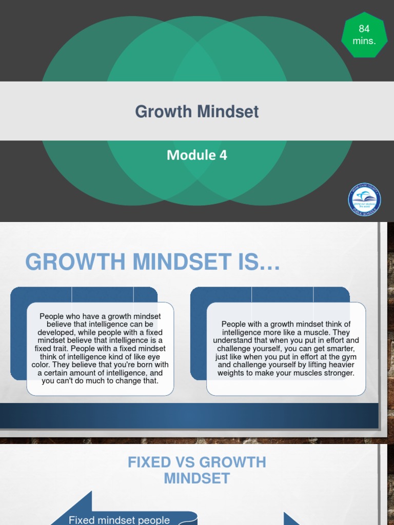 Module 4-Growth Mindset | PDF | Mindset | Learning