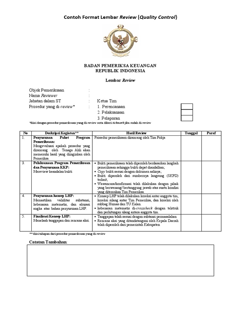 Format Lembar Reviu KT PT PM | PDF | Teknologi & Rekayasa