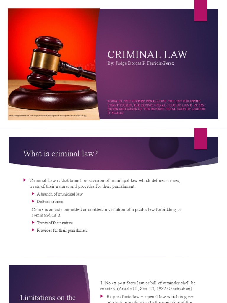 General Principles of Criminal Law | PDF | Criminal Law | Ex Post Facto Law