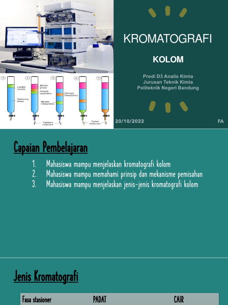 01 Pendahuluan Kromatografi Kolom | PDF